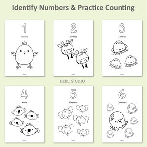 1 to 20 Number Coloring Page Printable Cute Animal Count and Coloring ...