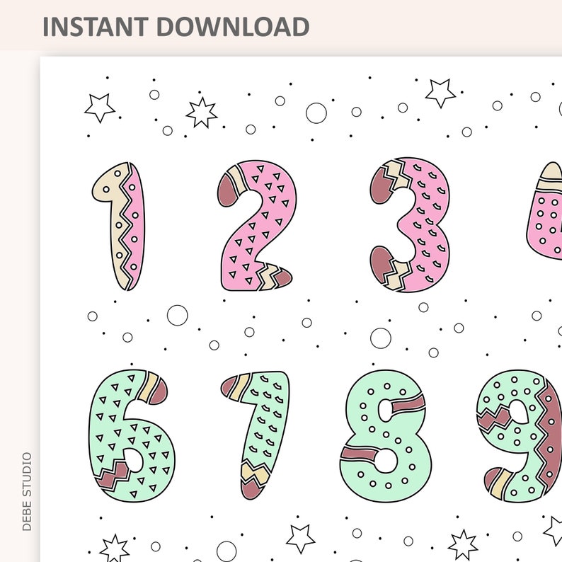 Cookies Pattern Cute Number Coloring Page for Kid Numbers 0 to 10 and 1 ...