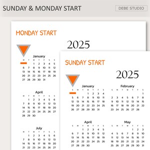 Minimalist 2025 Calendar Printable PDF A3 A4 A5 US Letter, 2025 Yearly ...