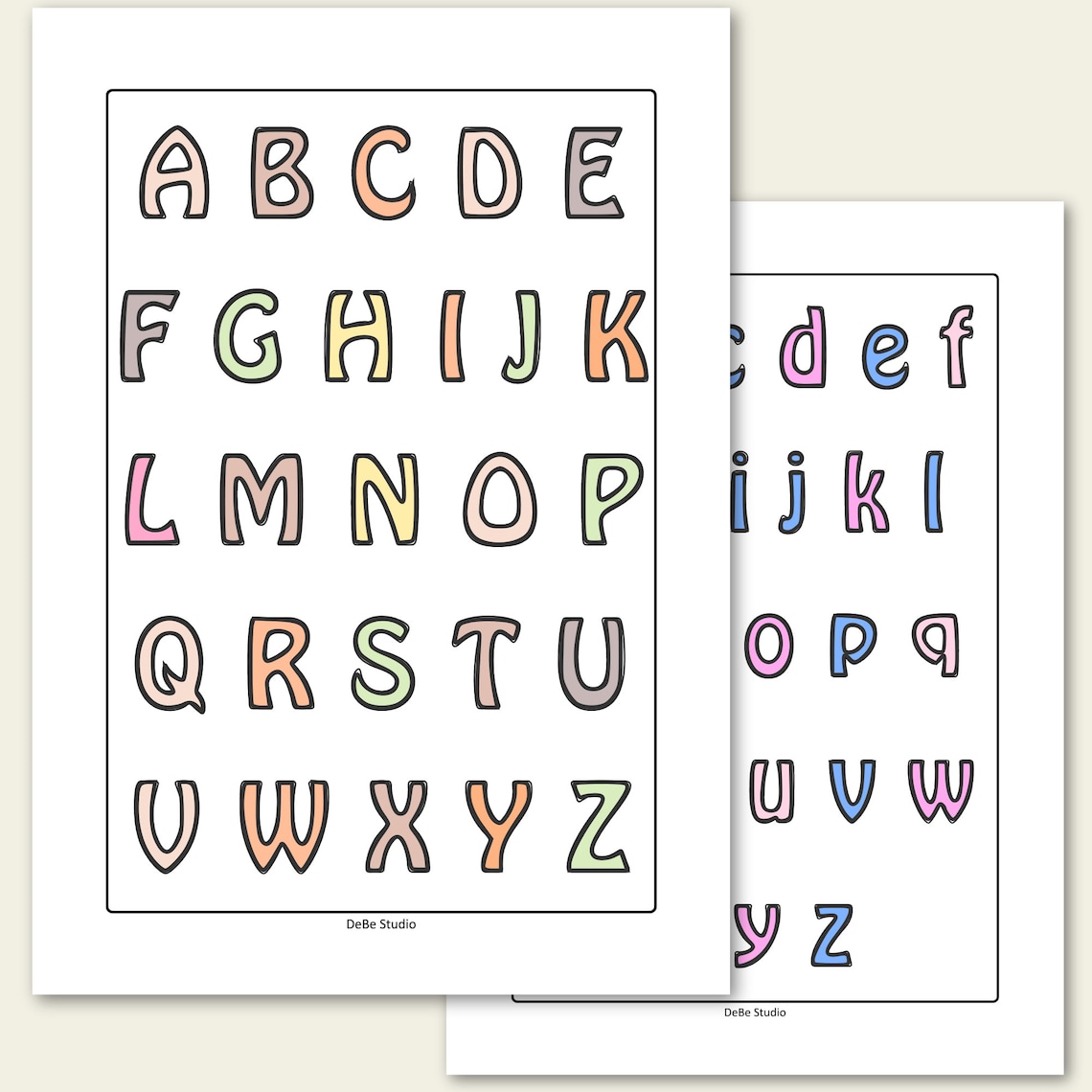 54 Uppercase Lowercase Alphabet Coloring Pages for Kid Printable ABC ...