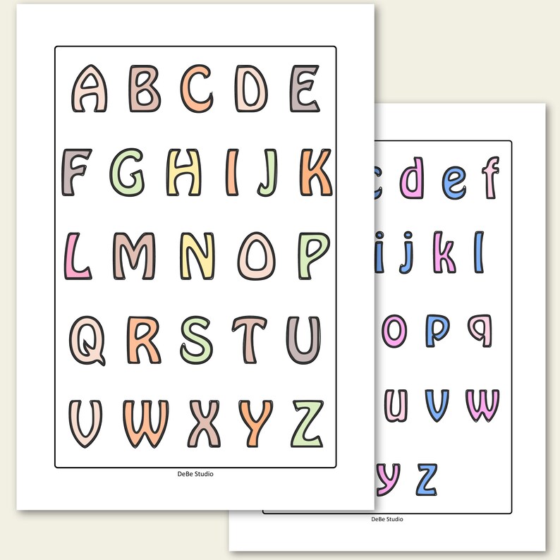54 Uppercase Lowercase Alphabet Coloring Pages for Kid Printable ABC ...