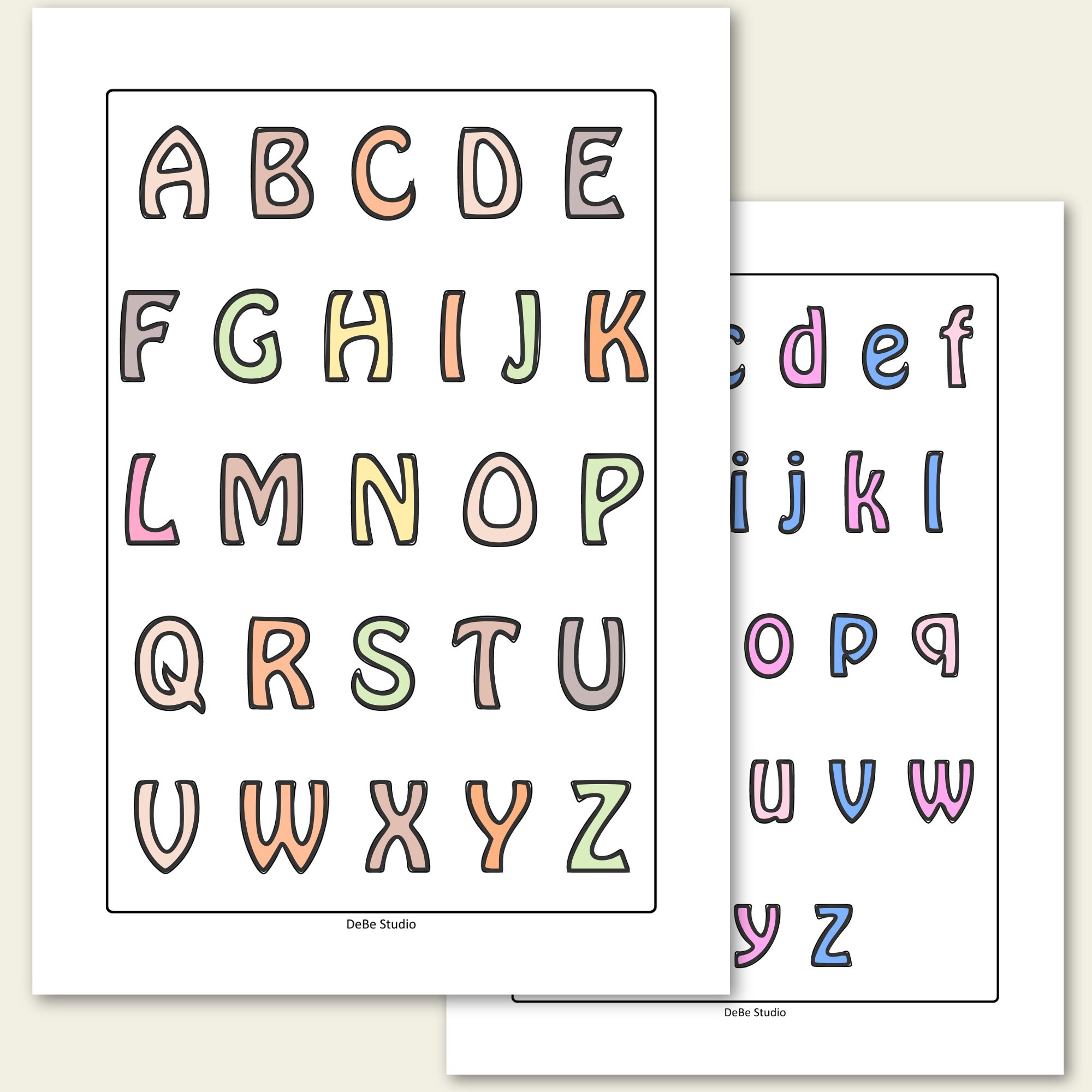 54 Uppercase Lowercase Alphabet Coloring Pages for Kid Printable ABC ...