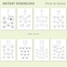 1 to 20 Number Coloring Page Printable Cute Animal Count and Coloring ...