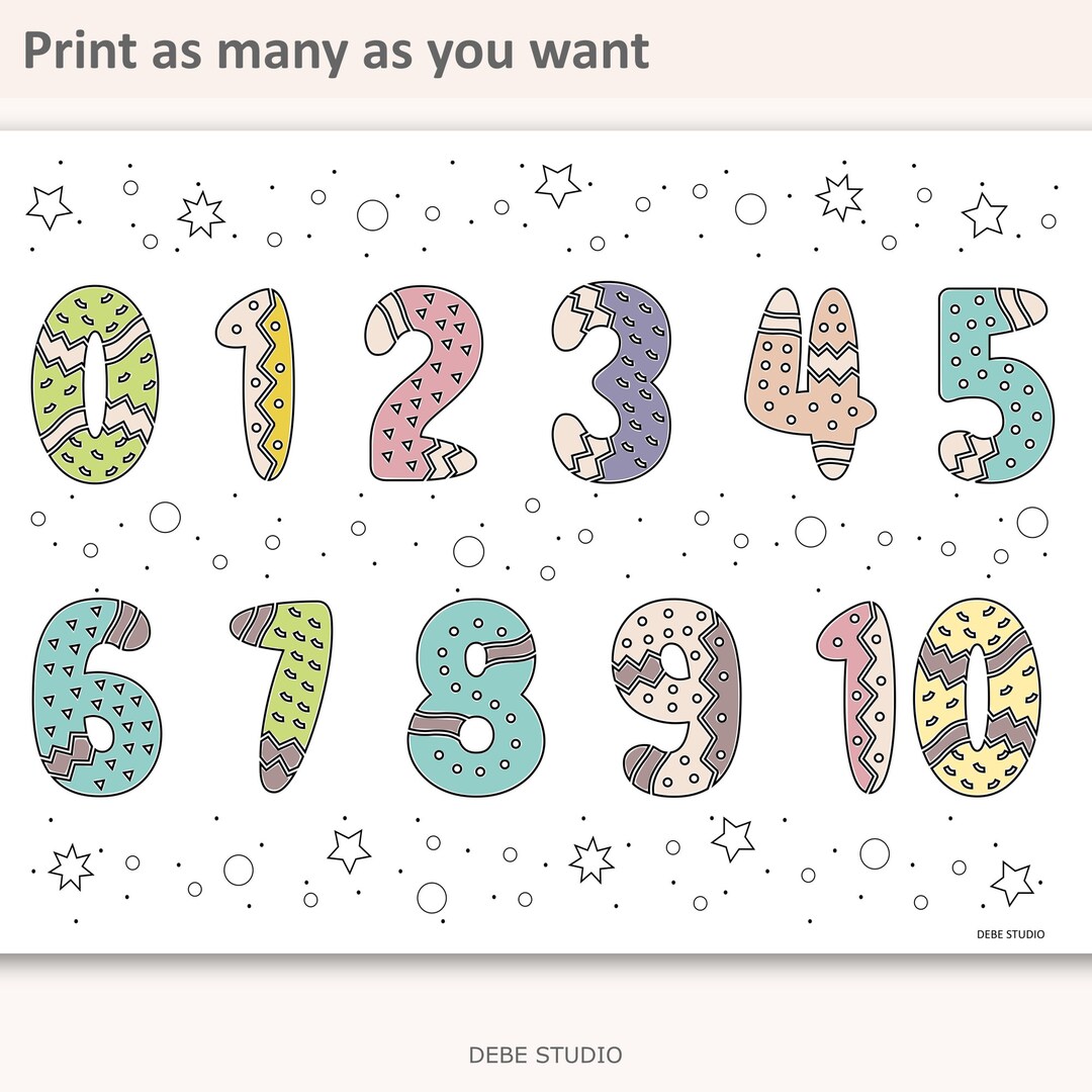 Cookies Pattern Cute Number Coloring Page for Kid Numbers 0 to 10 and 1 ...