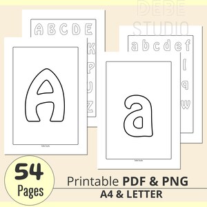 54 Uppercase Lowercase Alphabet Coloring Pages for Kids Printable ...