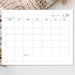 Blank Monthly Calendar With Notes Printable Minimalist Undated Monthly ...
