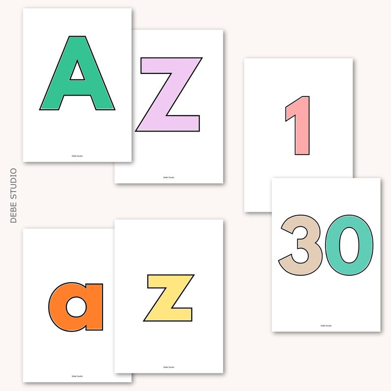 Printable Alphabet Letters and Numbers for Kid A to Z Uppercase ...