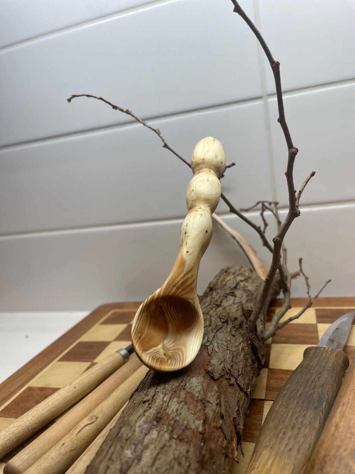 Handcarved Eastern White Cedar Spoon - Etsy