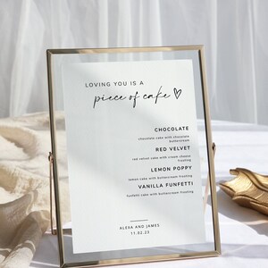 Cake Flavor Sign Template | Printable Cake Table Sign | Modern Dessert ...