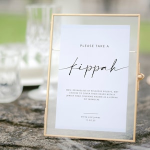 Kippot Sign Template | Modern Minimalist Kippah Sign | Modern Bar ...
