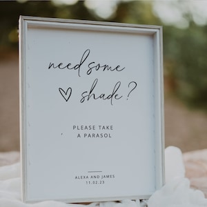 Wedding Parasol Sign Template: Minimalist Printable (instant Download ...