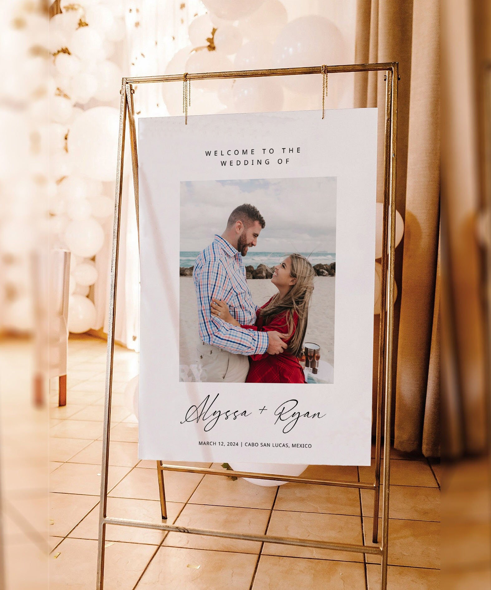 Photo Wedding Welcome Sign Template: Minimalist Design (digital ...
