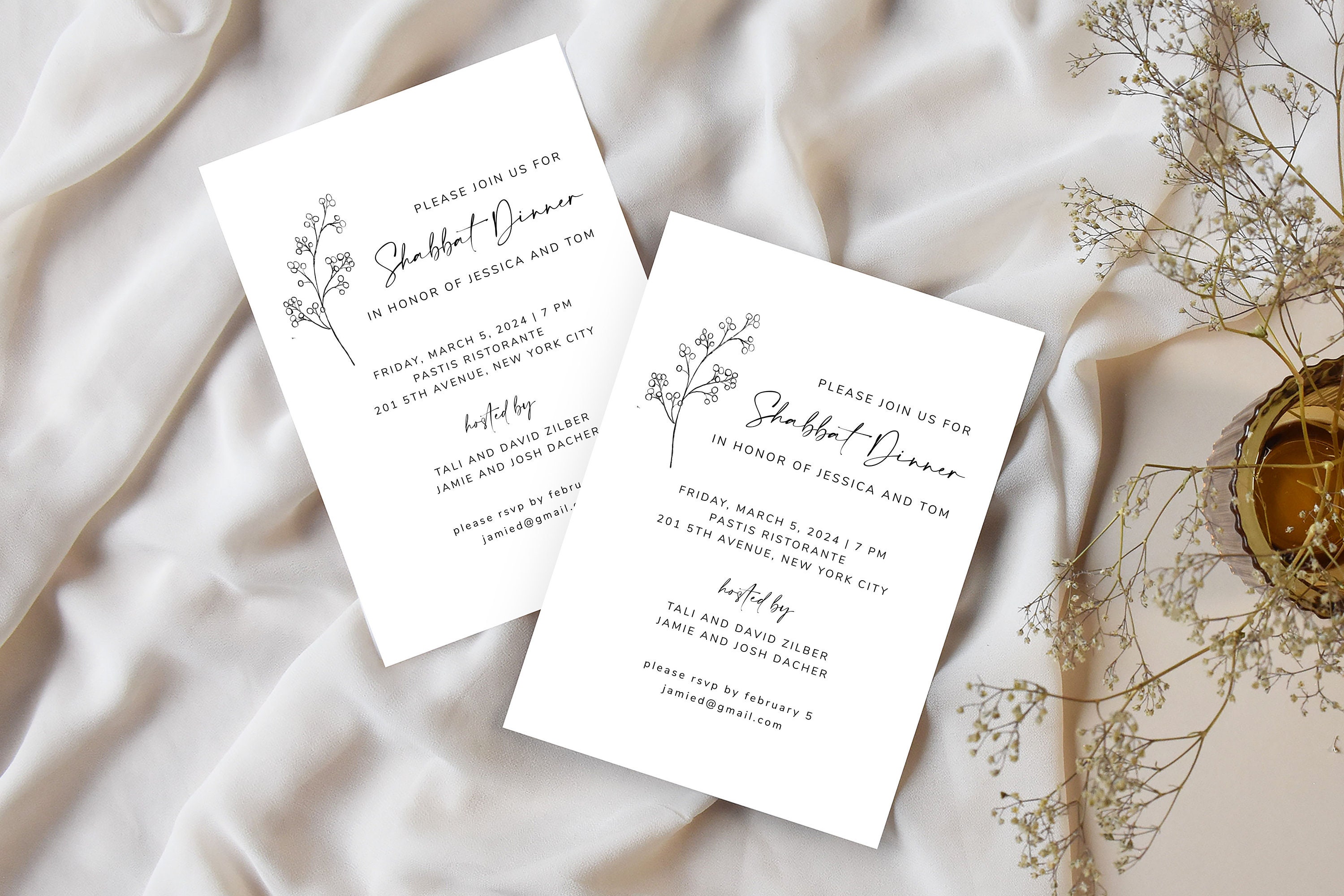 Shabbat Invitation Template: Jewish Simcha Invite (digital Download) - Etsy