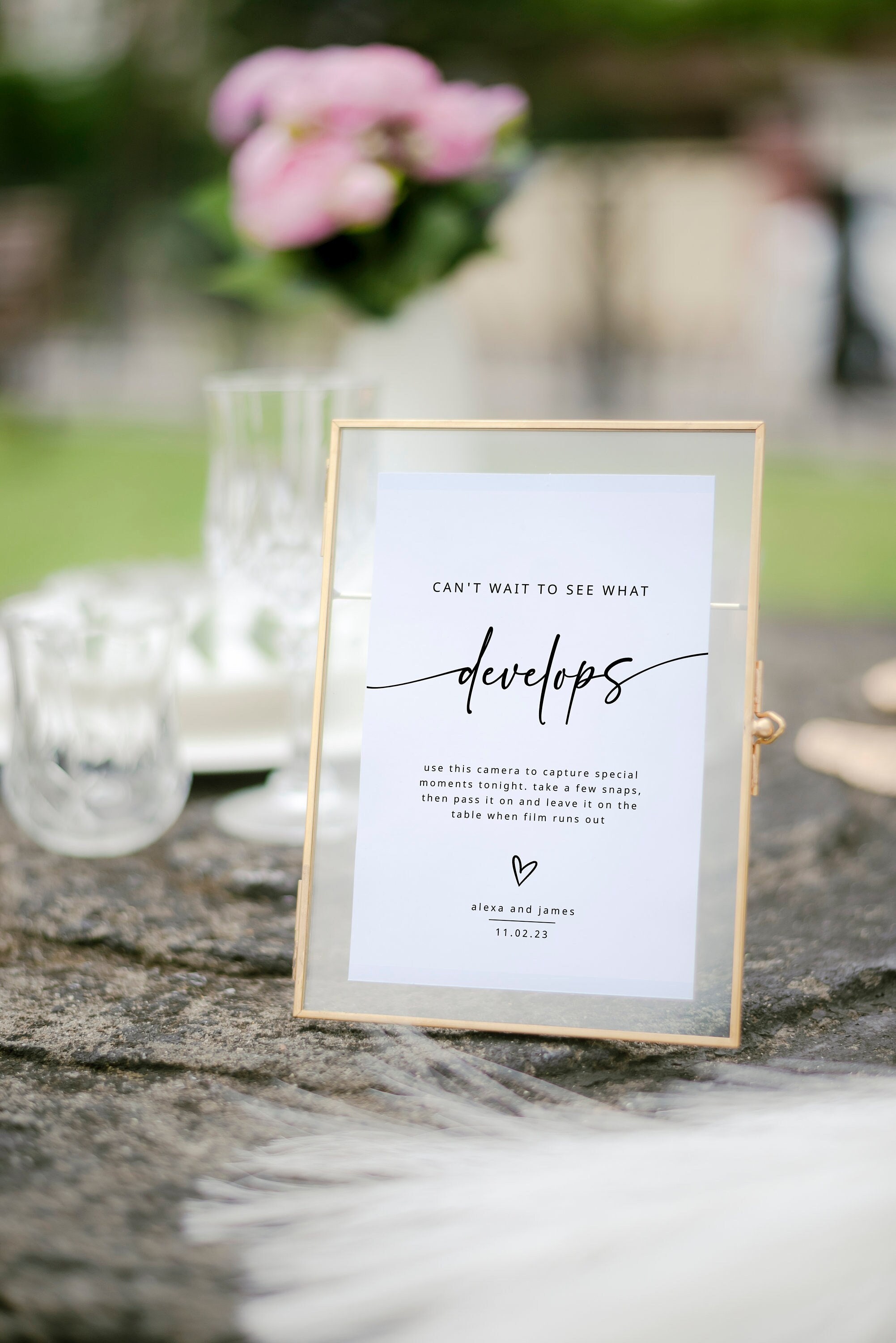 Wedding Disposable Camera Sign Template: Minimalist Design (digital ...