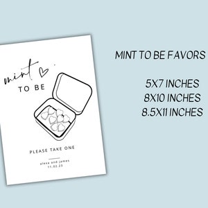 Mint to Be Sign Template | Mint to Be Favors Sign | Personalized ...