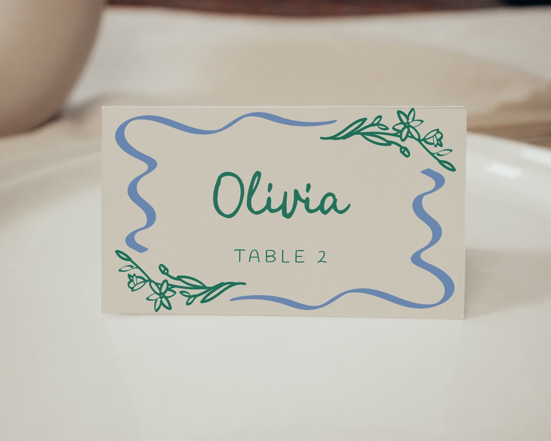 Table Name Cards | Handdrawn Illustrations | Wedding Place Card ...