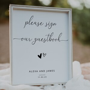 Please Sign Our Guestbook Sign Template | Wedding Guestbook Sign ...