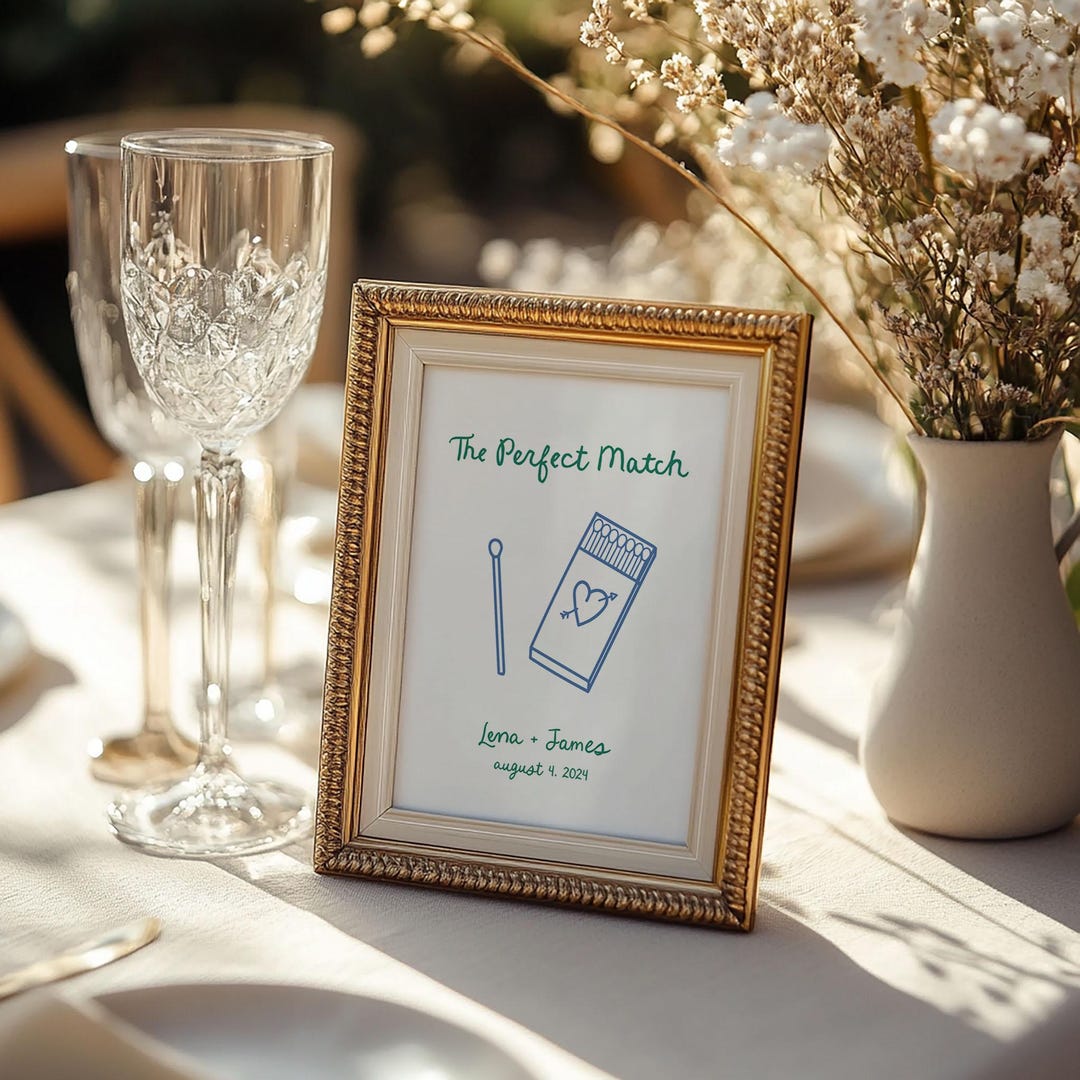 The Perfect Match Sign Template | Custom Matchbox Sign | Unique Match ...