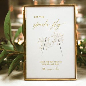 Gold Sparklers Sign Template Let the Sparks Fly Sign Sparkler Send off ...