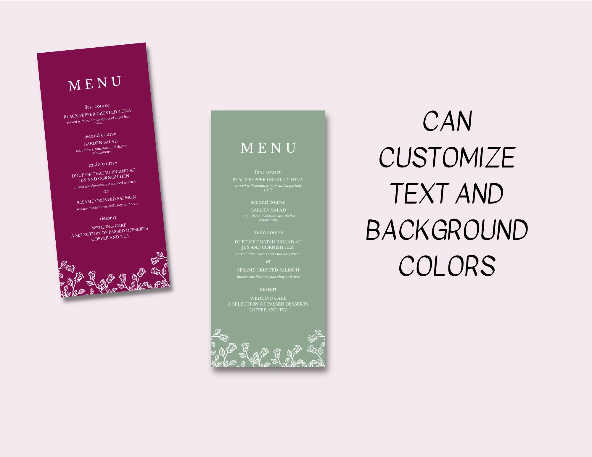 Gold Calligraphy Wedding Menu With Stars, Formal Script Printable ...