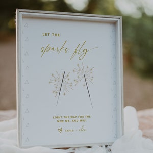 Gold Sparklers Sign Template Let the Sparks Fly Sign Sparkler Send off ...
