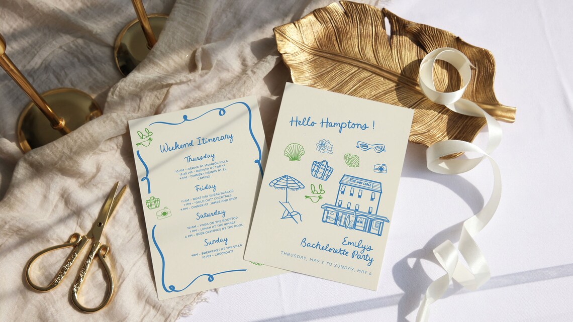 Hamptons Bachelorette Party Itinerary Template: Montauk Illustrated ...