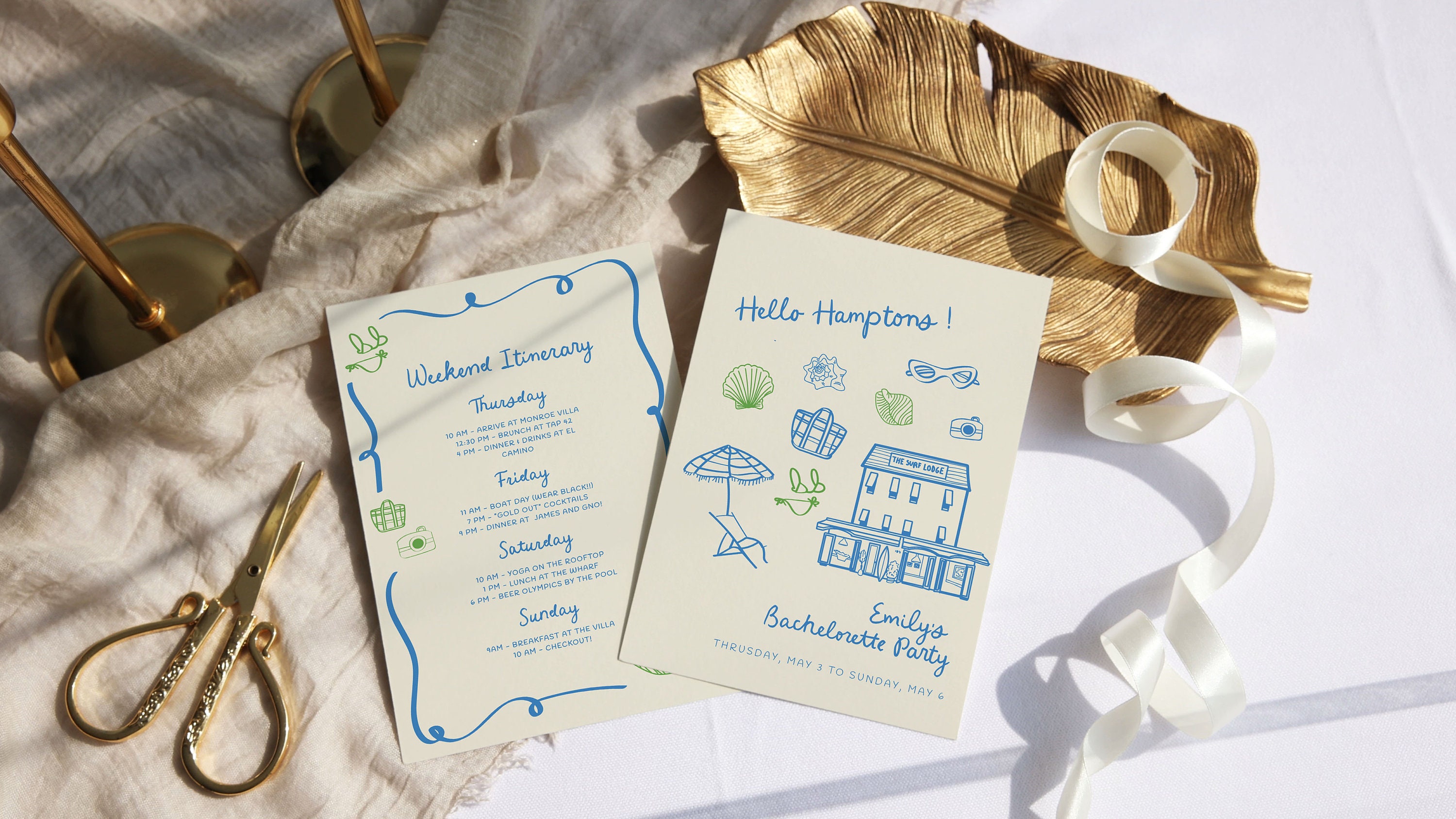 Hamptons Bachelorette Party Itinerary Template: Montauk Illustrated ...