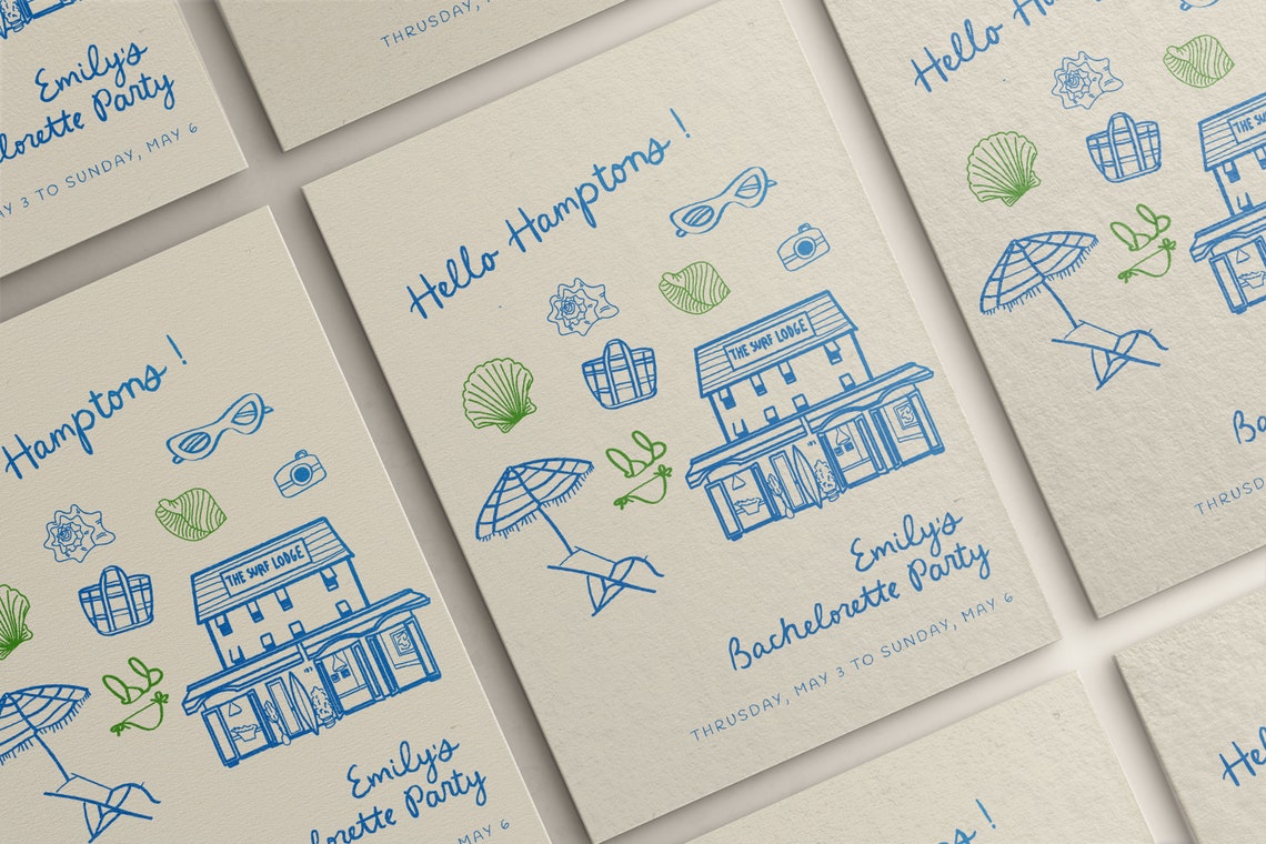 Hamptons Bachelorette Party Itinerary Template: Montauk Illustrated ...