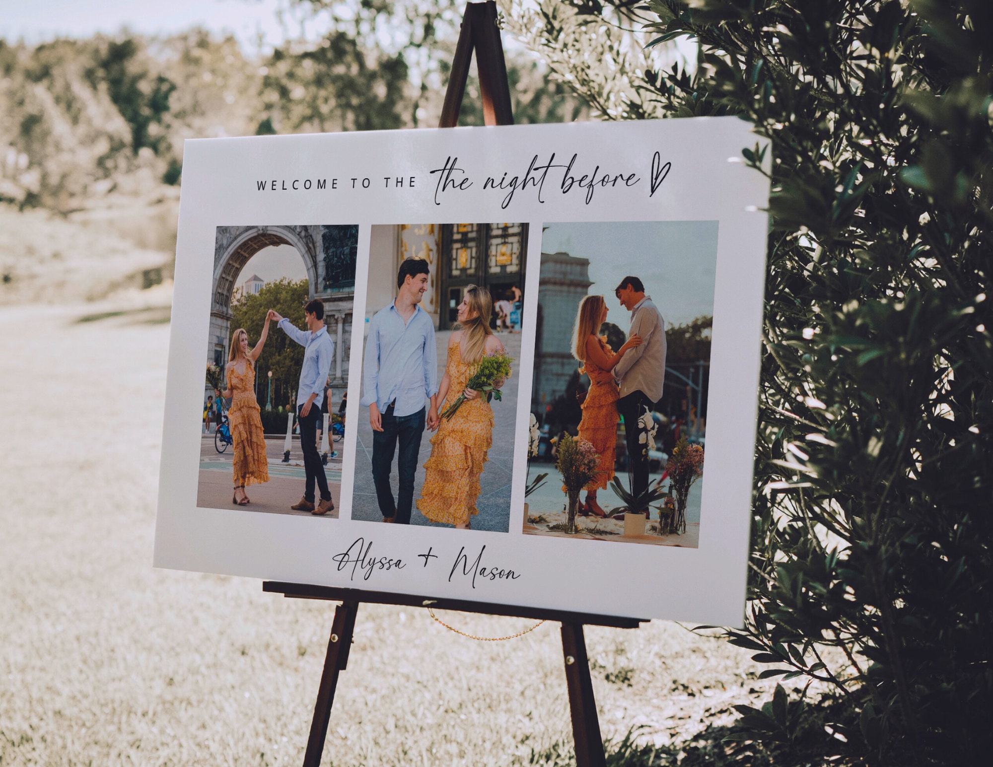 Rehearsal Dinner Welcome Sign With Photo the Night Before Printable ...