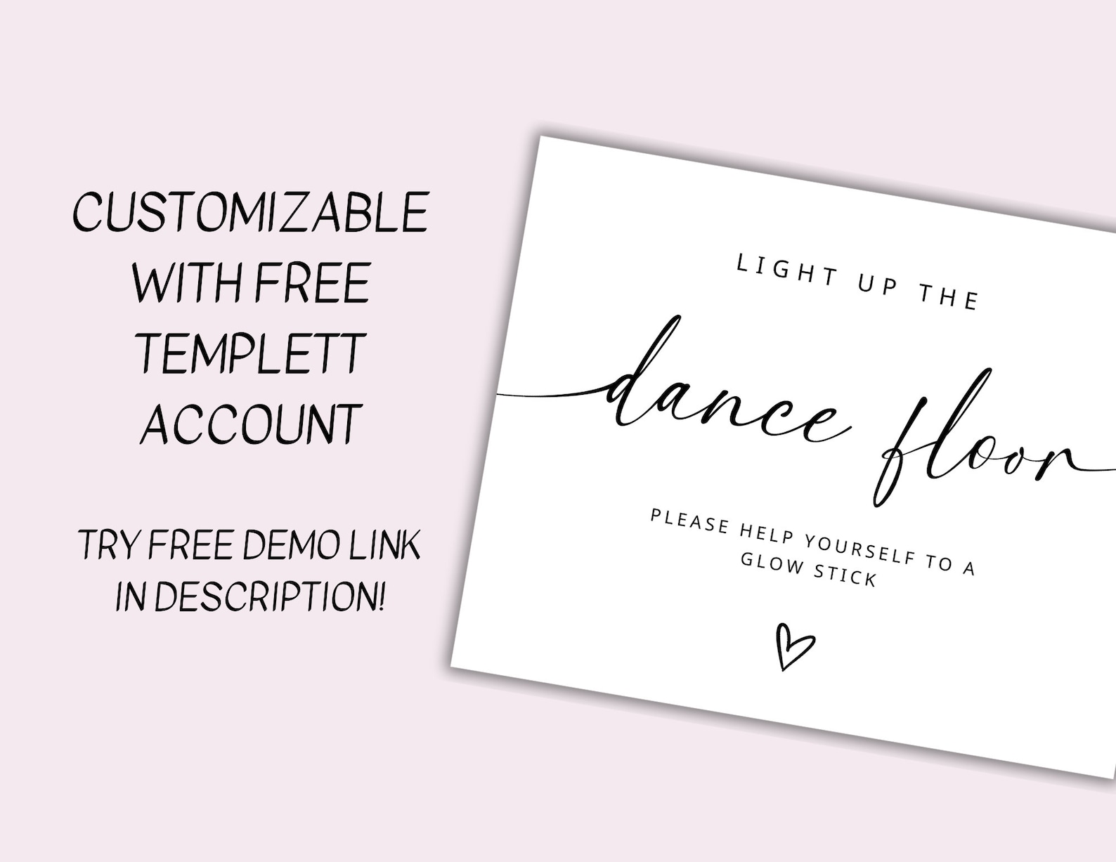 Light up the Dance Floor Sign Wedding Glow Stick Sign - Etsy