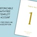 Gold Table Numbers Template Gold Wedding Sign Wedding Table Numbers ...