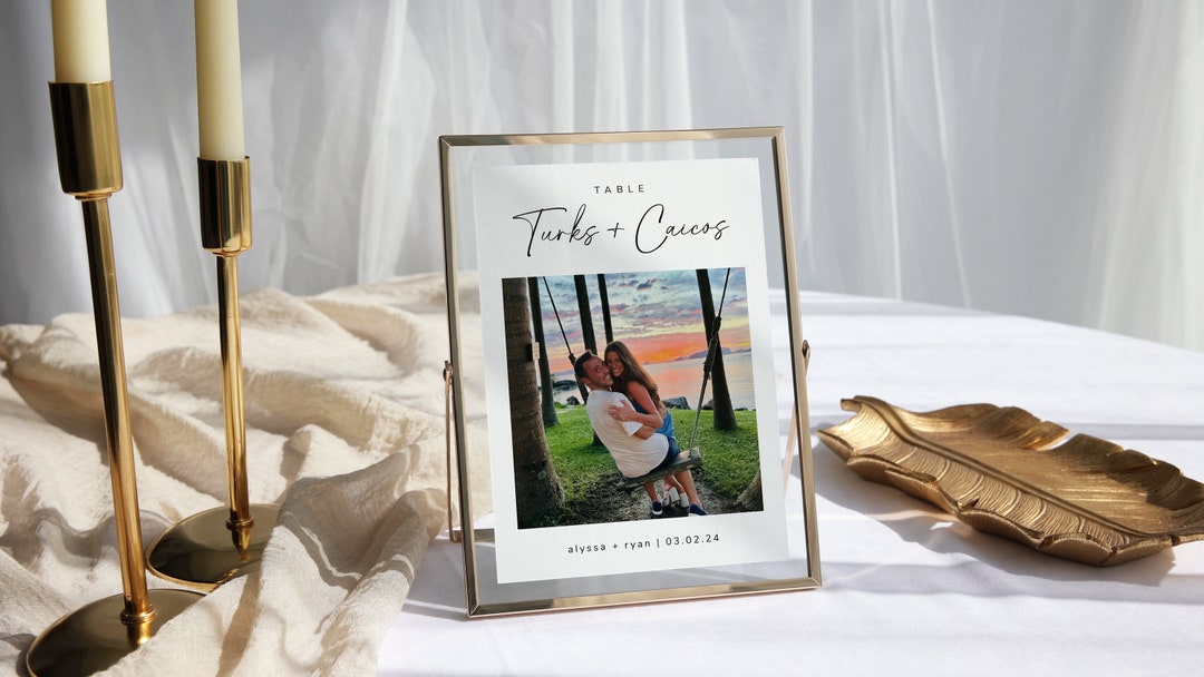 Travel Photo Wedding Table Numbers Template (digital Download) - Etsy