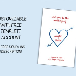 Hand-drawn Wedding Program Template, French Inspired Wedding Timeline, Illustrated Program ...