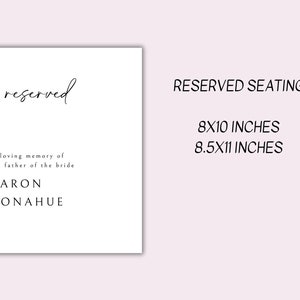 Modern Reserved Wedding Seating Sign Template (digital Download) - Etsy