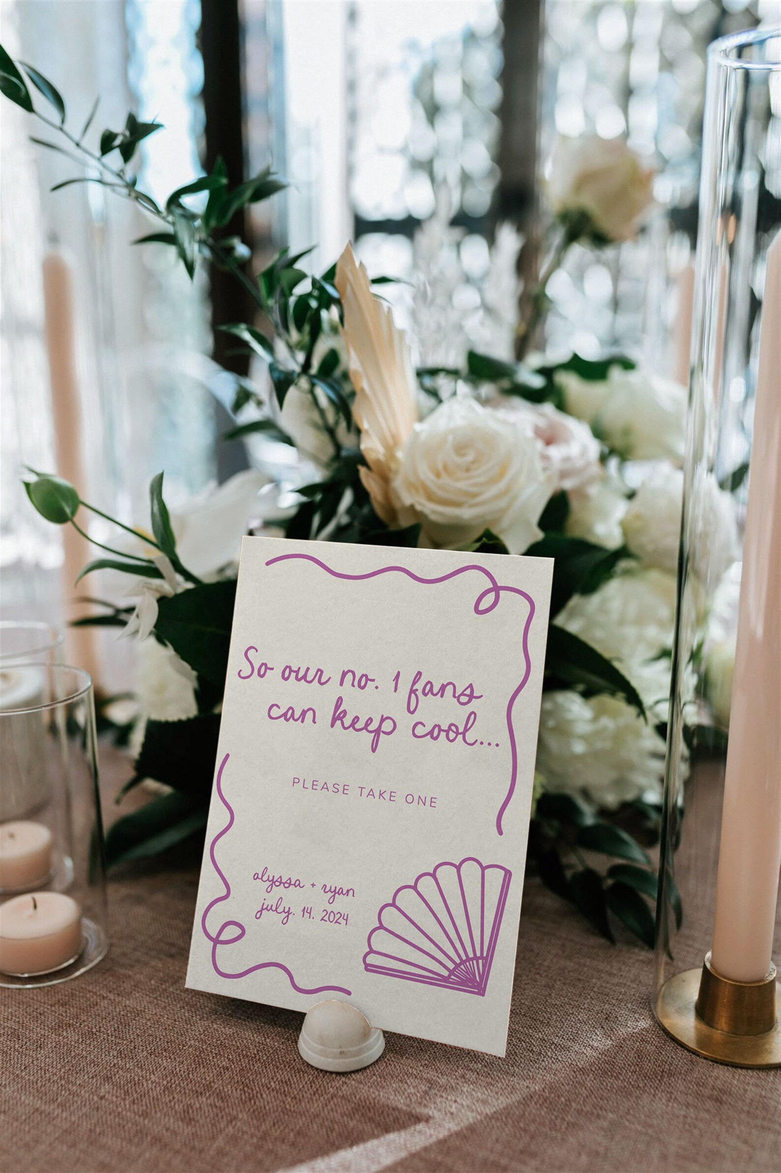 Wedding Fan Sign Template: Illustrated Printable (instant Download) - Etsy