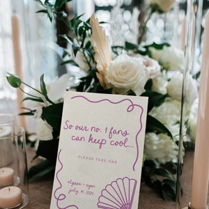 Wedding Fan Sign Template: Illustrated Printable (instant Download) - Etsy