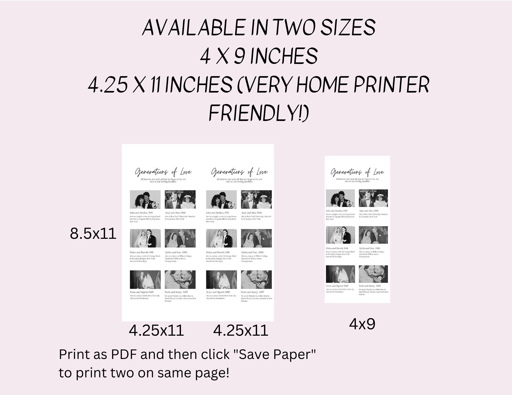 Generations of Love Program Template Loving Families - Etsy