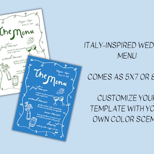 Hand Drawn Wedding Menu Template: Whimsical Scribble Design (instant ...