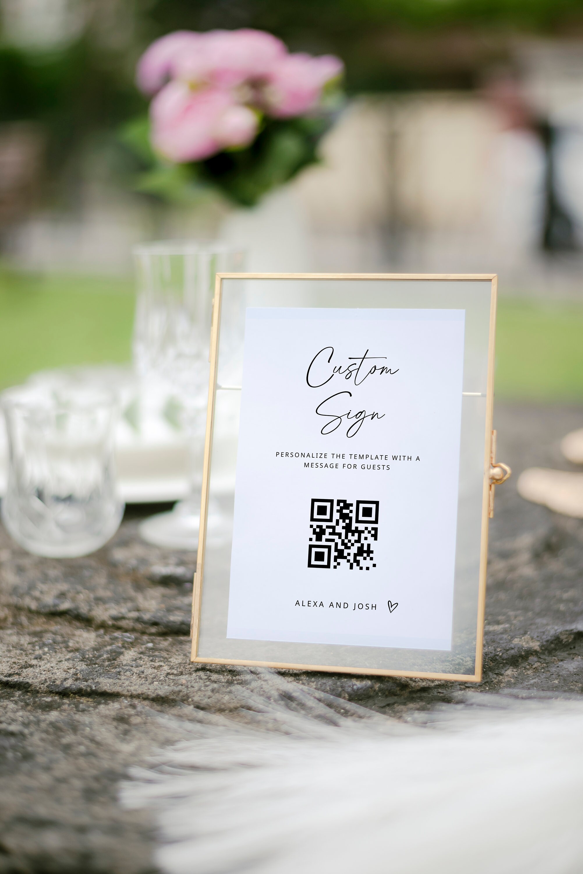 Custom QR Code Sign Template Modern Venmo Wedding Sign Honeymoon Fund ...