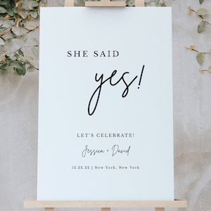 Engagement Party Sign | She Said Yes Sign | Printable Engagement ...