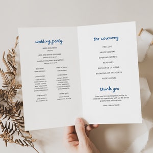 Hand-drawn Wedding Program Template, French Inspired Wedding Timeline, Illustrated Program ...