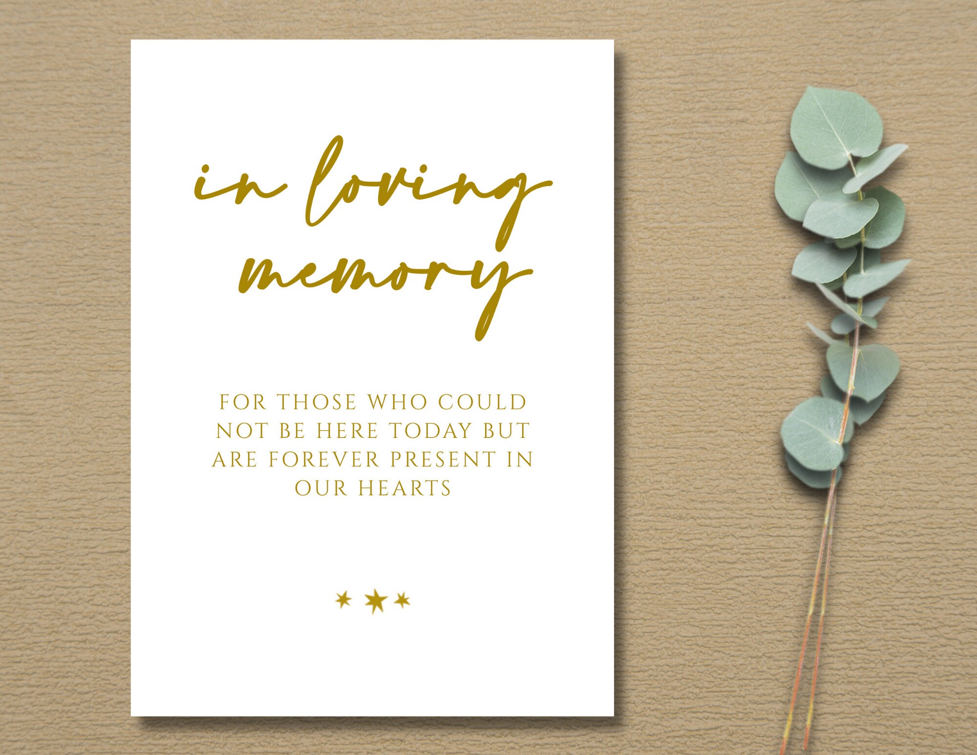 In Memory Wedding Sign Gold Wedding Tabletop Signs Forever in Our ...