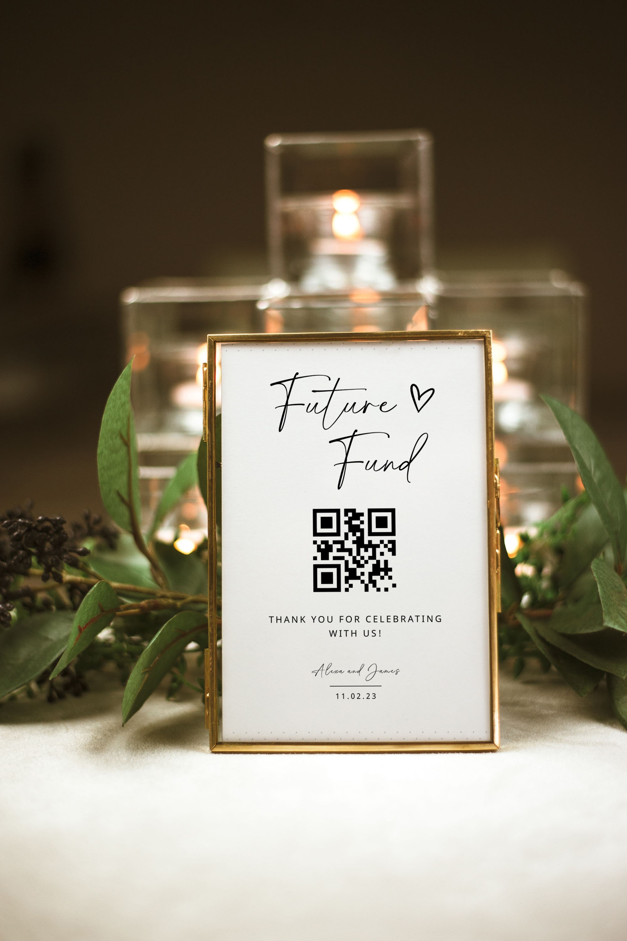 Future Fund Qr Code Sign Modern Venmo Wedding Sign Editable Template ...