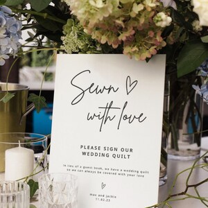 Wedding Quilt Guestbook Sign Template: Modern Calligraphy (instant ...