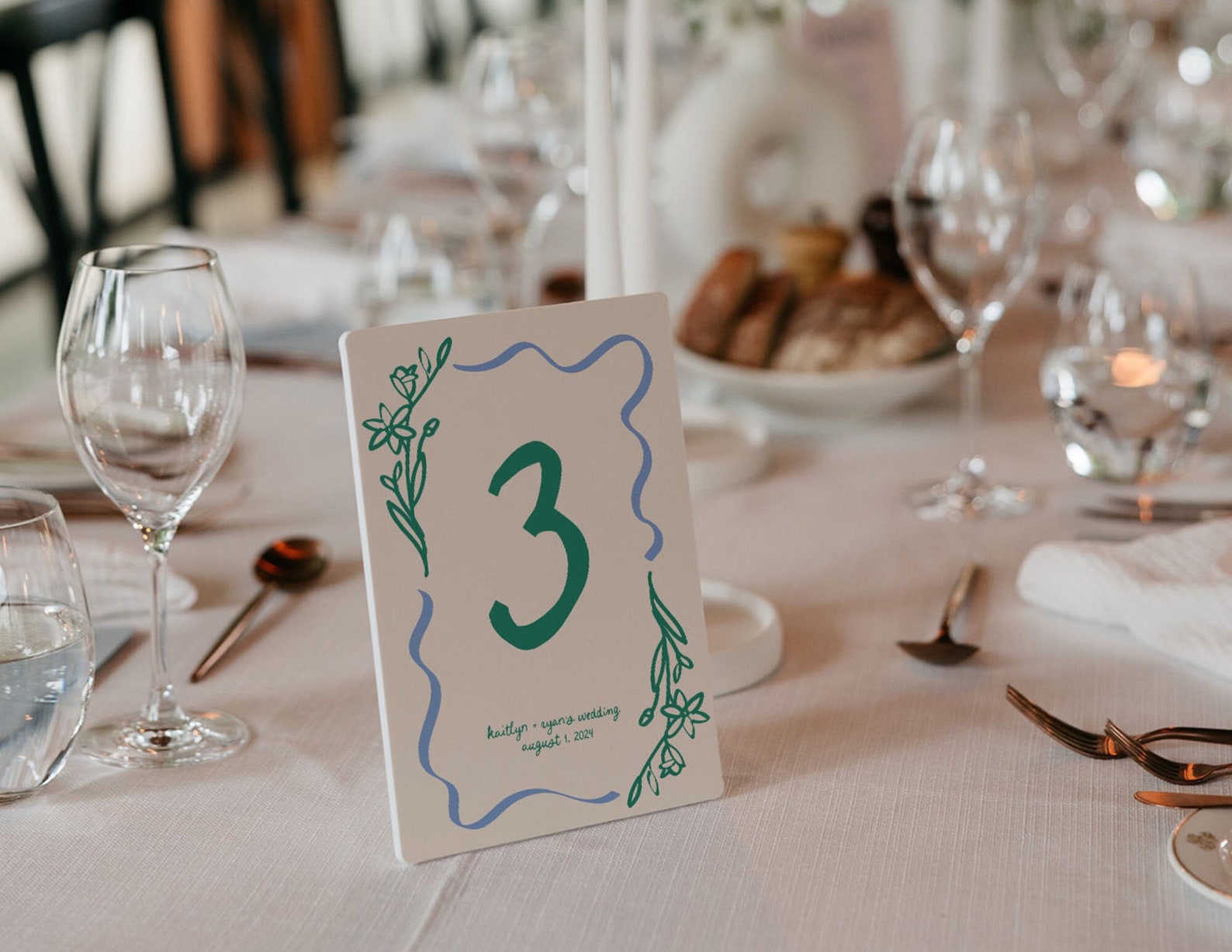 Whimsicaltable Numbers Template Handdrawncolorful Wavy Table Numbers ...