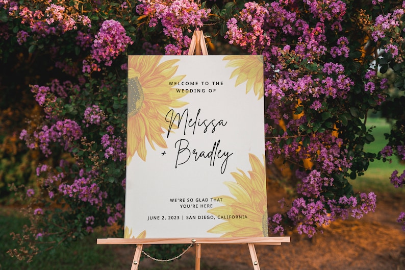Sunflower Wedding Welcome Sign Sunflower Welcome Sign - Etsy