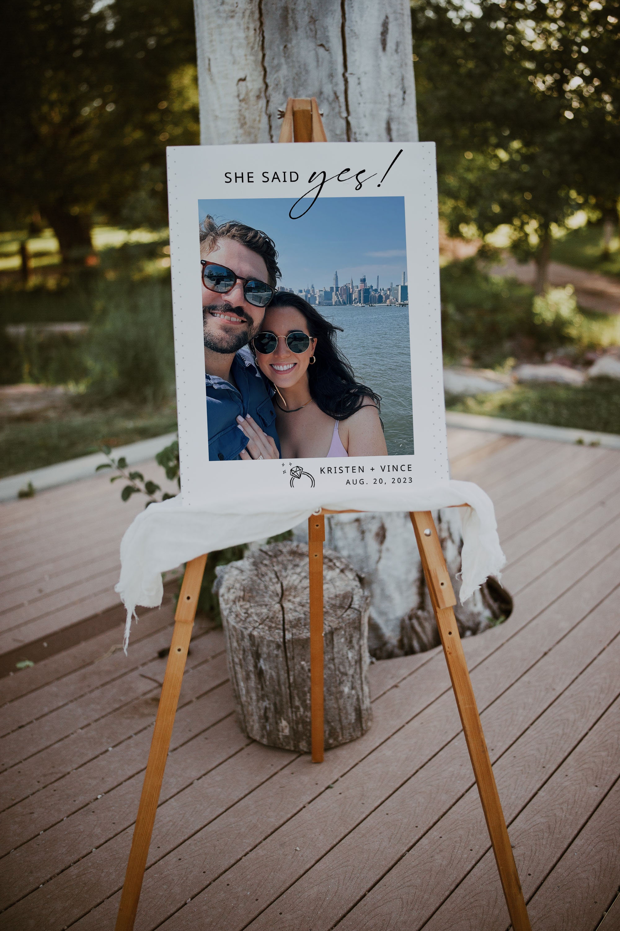 She Said Yes Sign Engagement Sign Template She Said Yes Engaged Sign ...