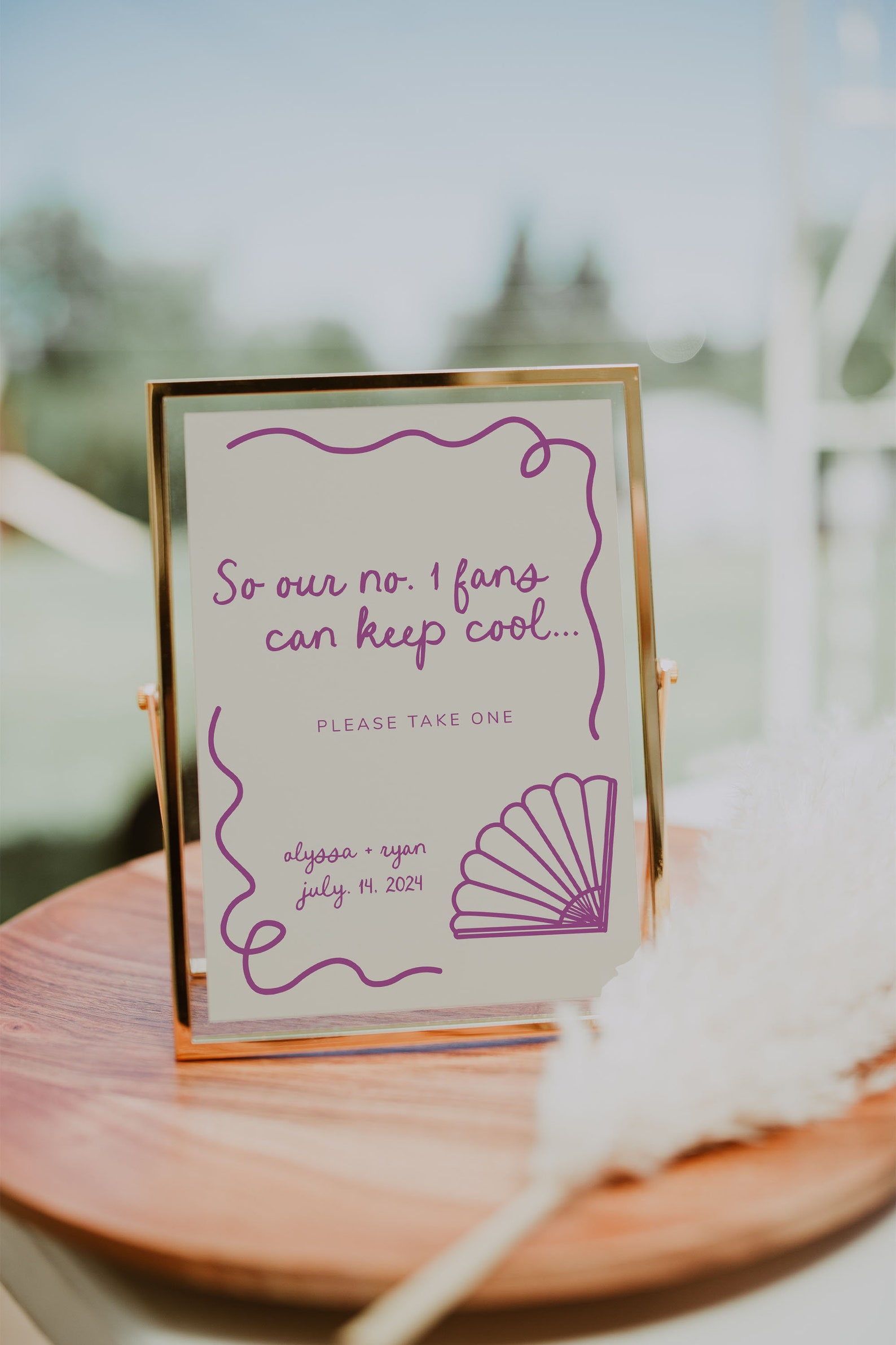 Wedding Fan Sign Template: Illustrated Printable (instant Download) - Etsy