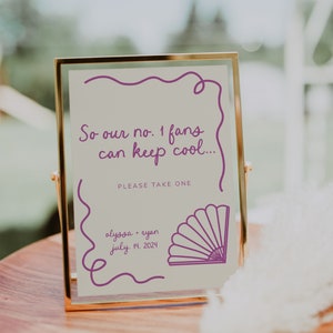 Wedding Fan Sign Template: Illustrated Printable (instant Download) - Etsy