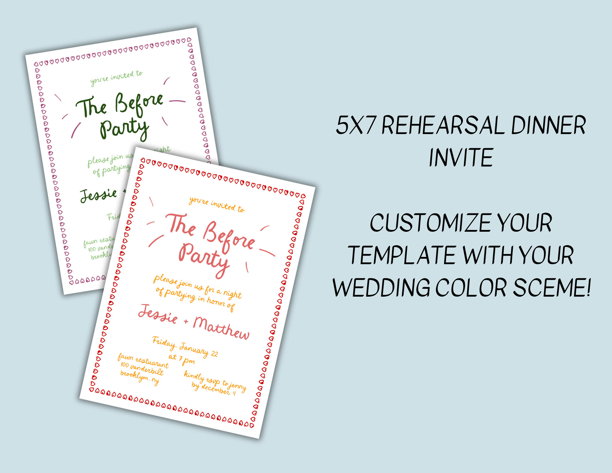 Hand Drawn Rehearsal Dinner Invite Template, Whimsical Scribble ...
